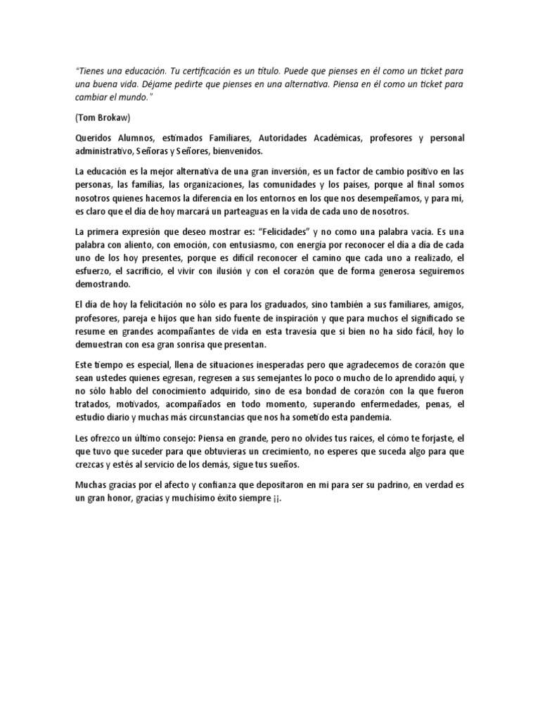 Palabras Graduación | PDF