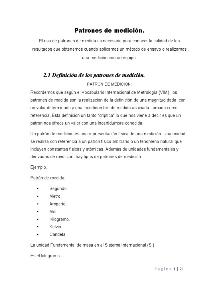 Guía de Patrones de Medición | PDF | Medición | Resistencia Eléctrica y Conductancia