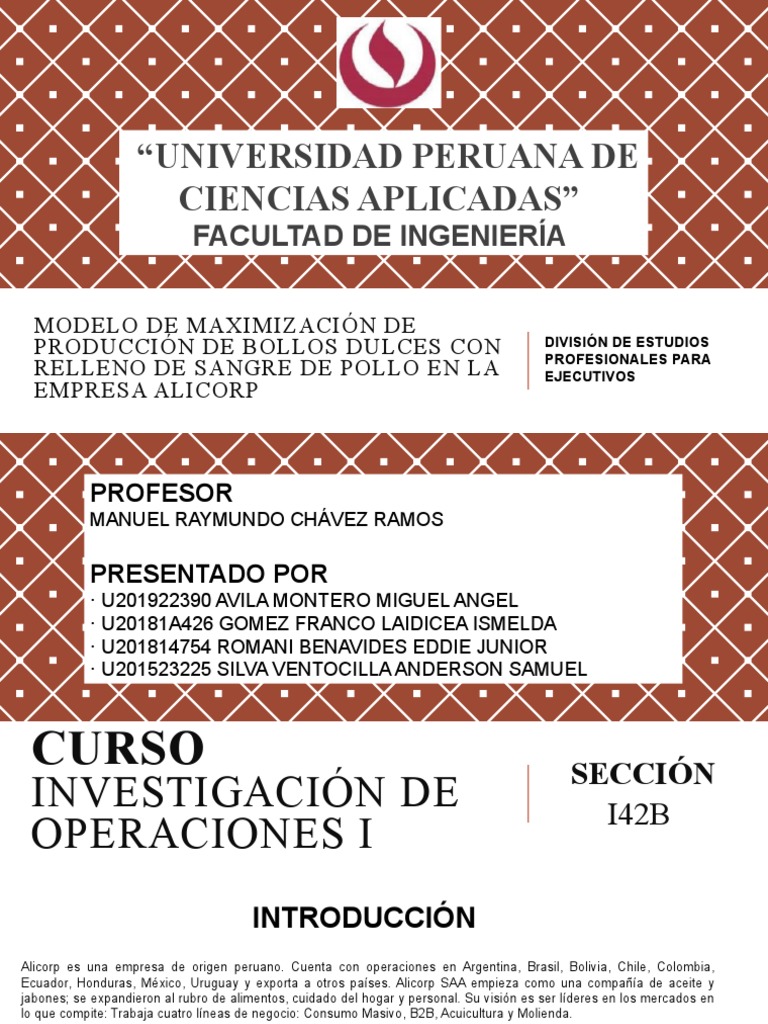 Final. Expo | PDF | Alimentos | Optimización Matemática
