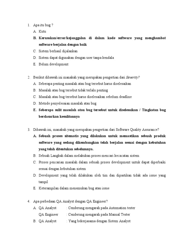 Soal Qa Bootcamp | PDF