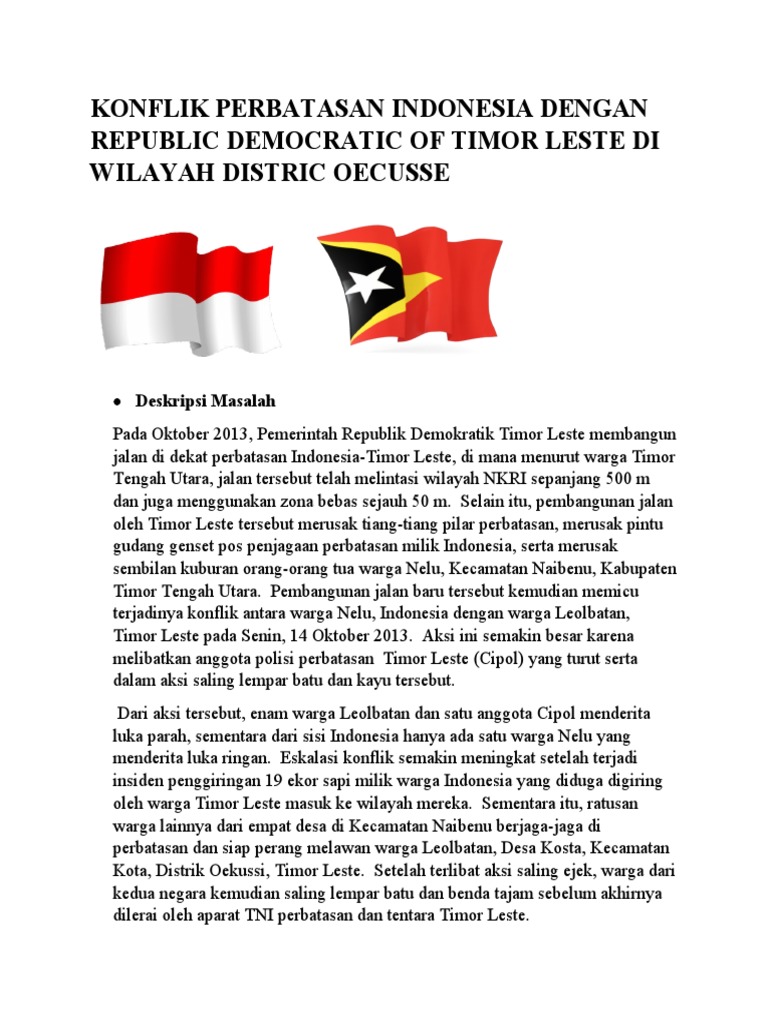 Konflik Perbatasan Indonesia-Timor Leste | PDF