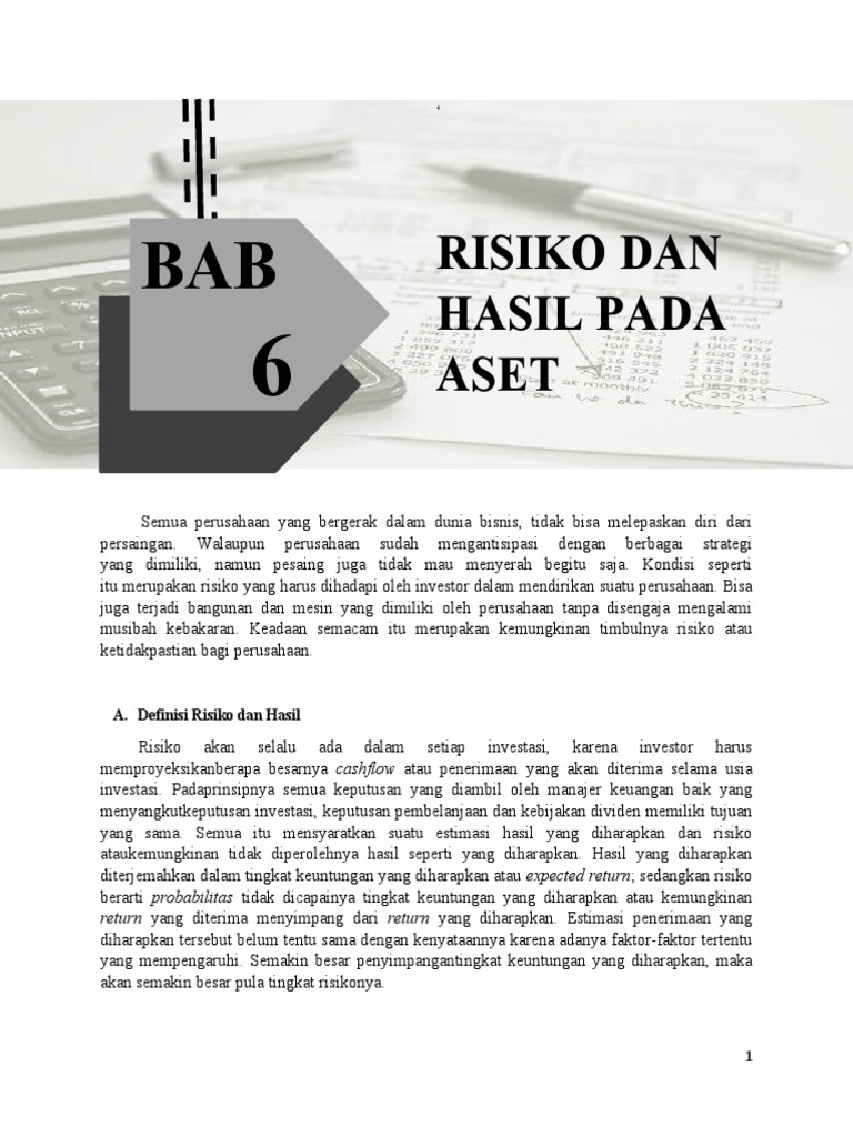 Bab 6 Risiko Dan Hasil Pada Aset | PDF