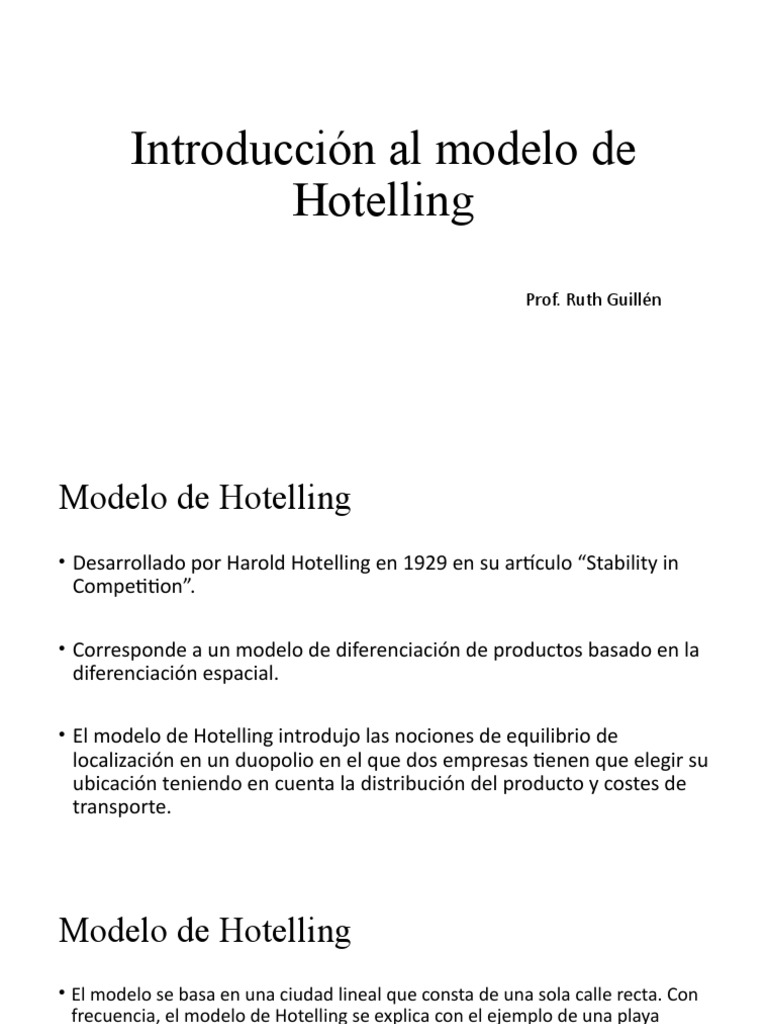Introducción Al Modelo de Hotelling | PDF | Negocios económicos ...
