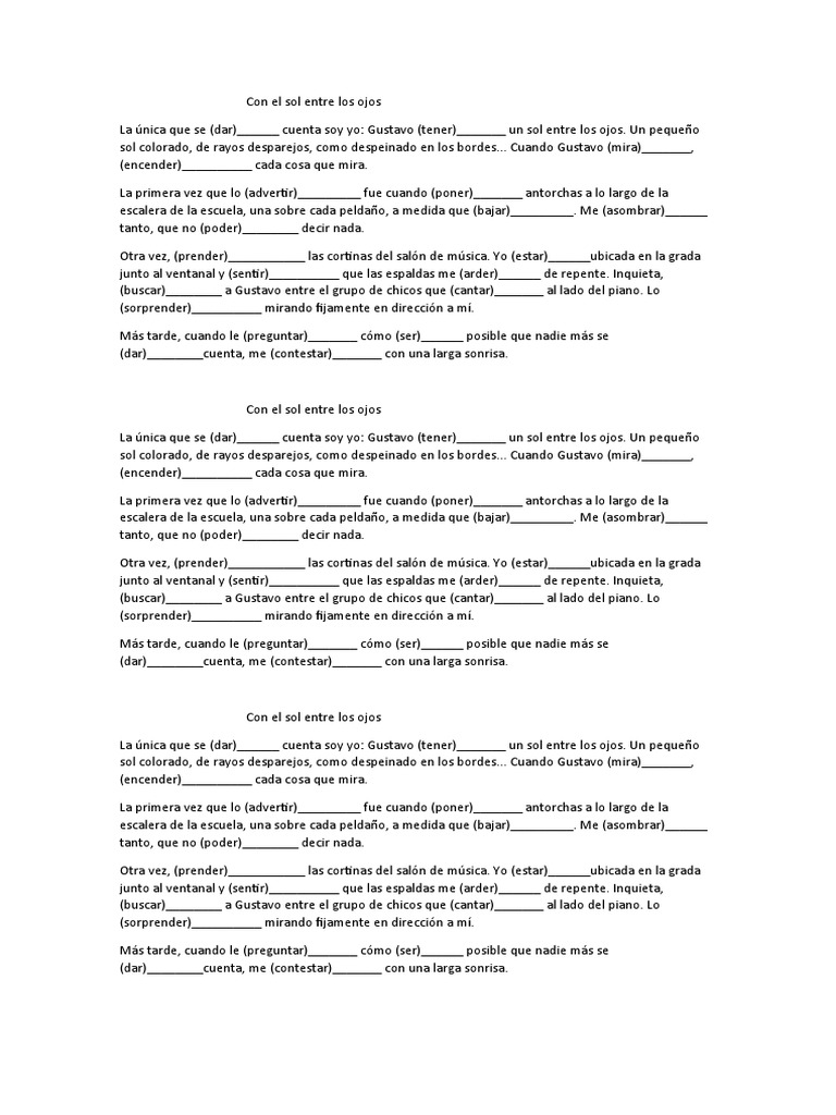 Cuento corto con verbos en pasado | PDF