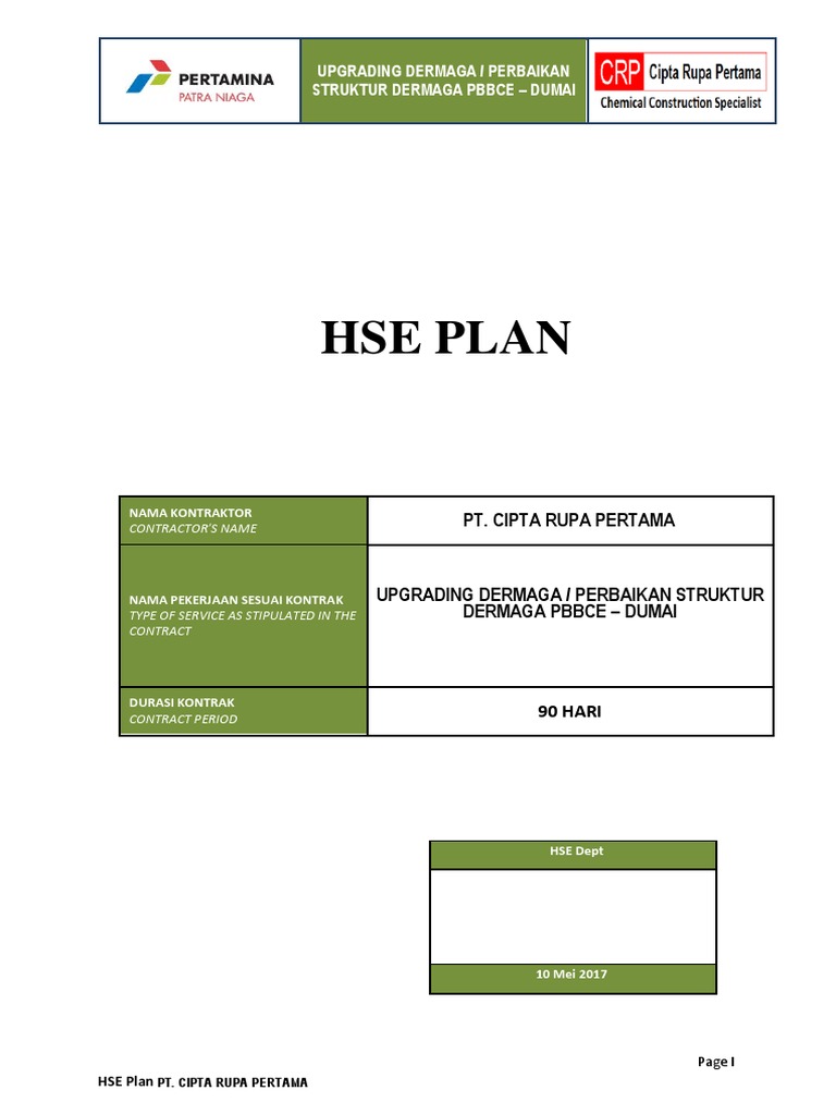 HSE Plan PT. Cipta Rupa Pertama | PDF | Komputer