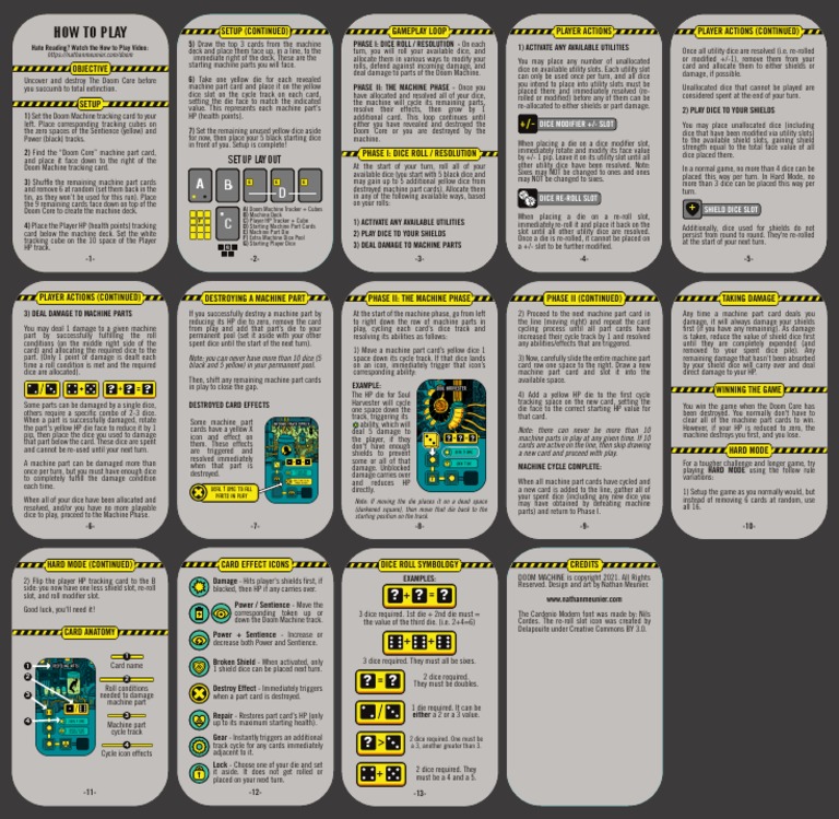 Doom Machine Rules - Kickstarter | PDF | Dice | Gaming