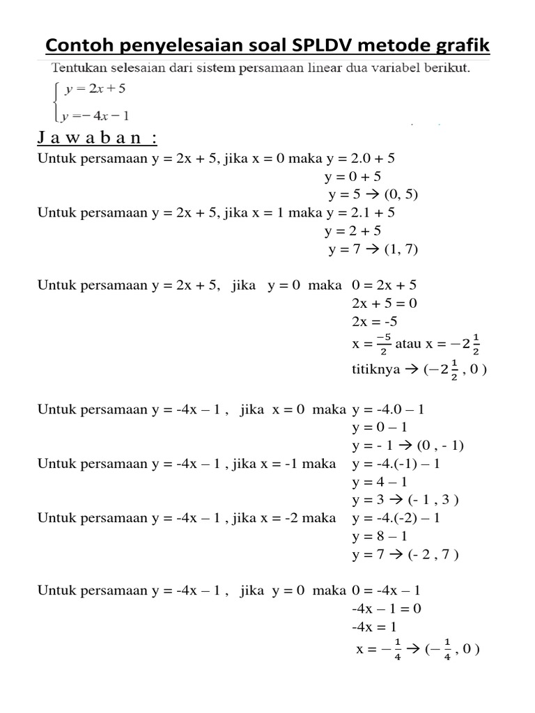 SPLDV Metode Grafik 2 | PDF
