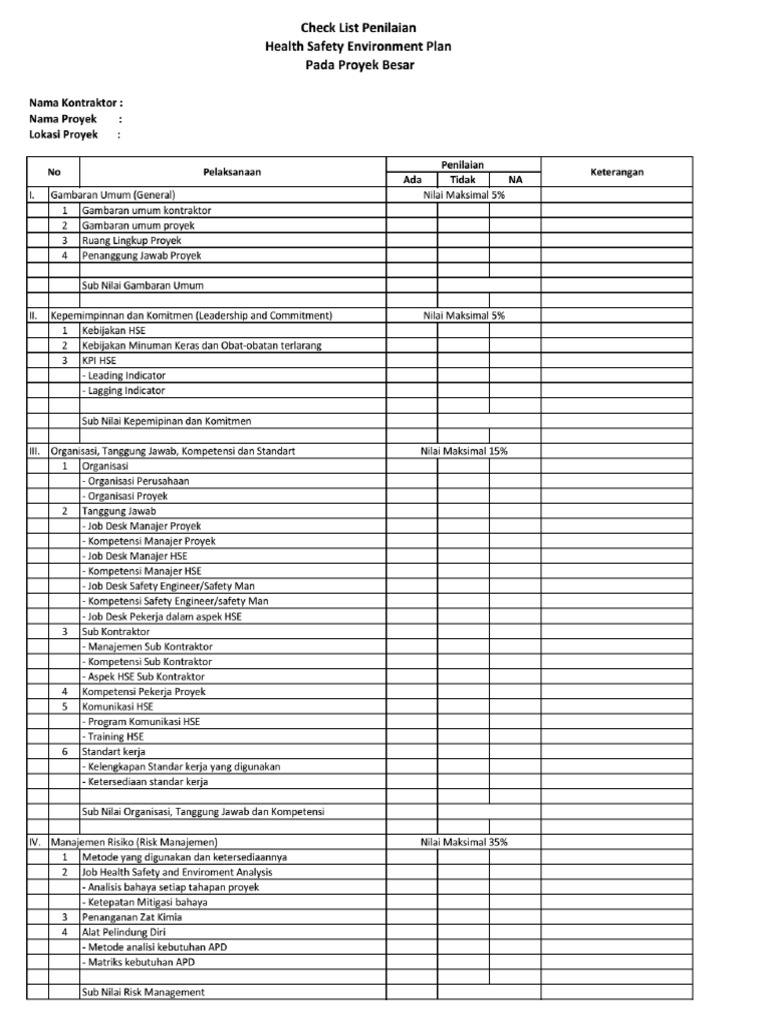 Form HSE Plan | PDF