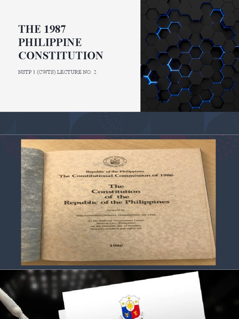 The 1987 Philippine Constitution NSTP Lecture No. 2 | PDF | Constitution | Government