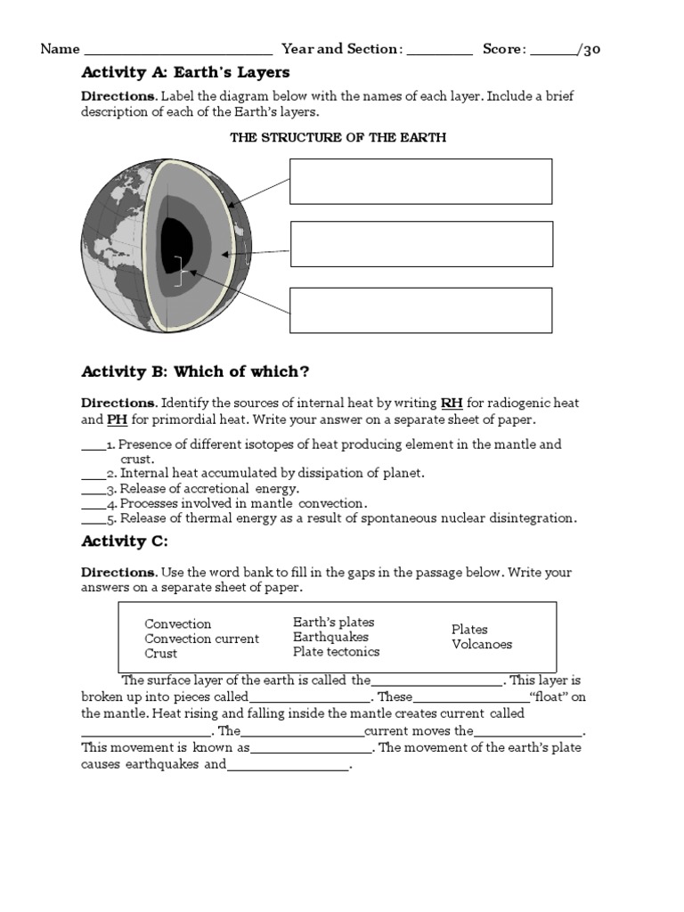 Earths Internal Heat Activity | PDF | Earth | Plate Tectonics
