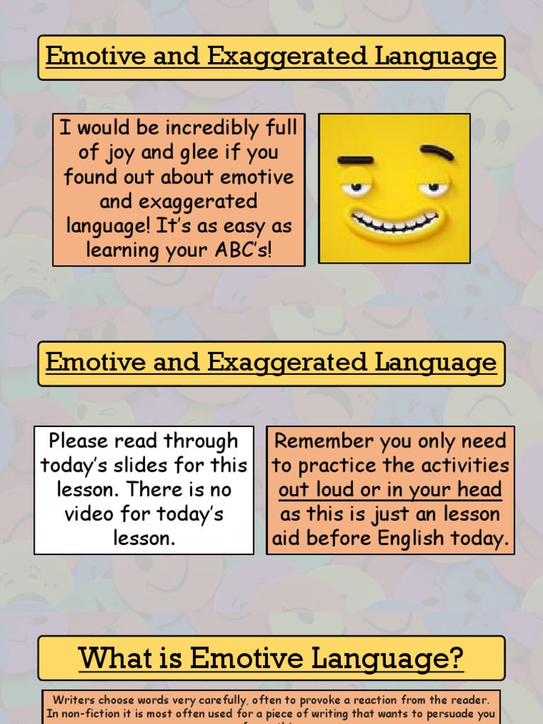 Wednesday Grammar - Emotive Language | PDF | Emotions