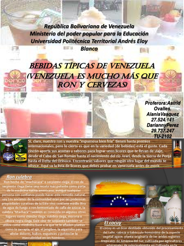 Bebidas Tipicas Gastronomia Venezuela | PDF | Ron | Cocina