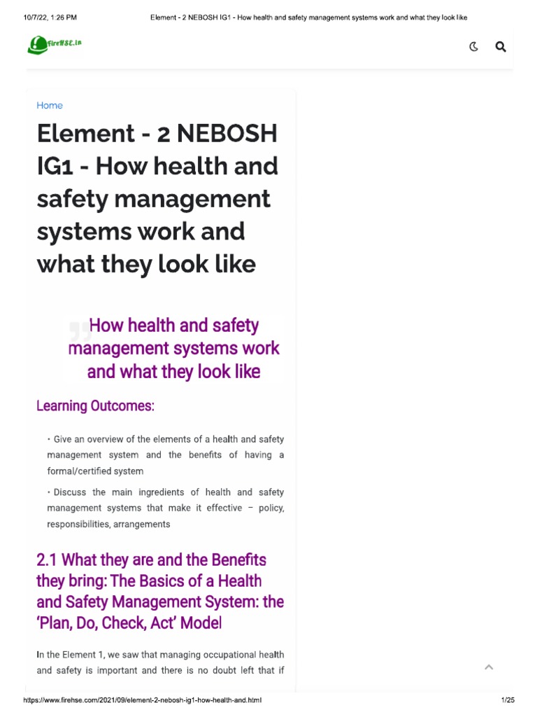 Element 2 Nebosh Ig1 | PDF