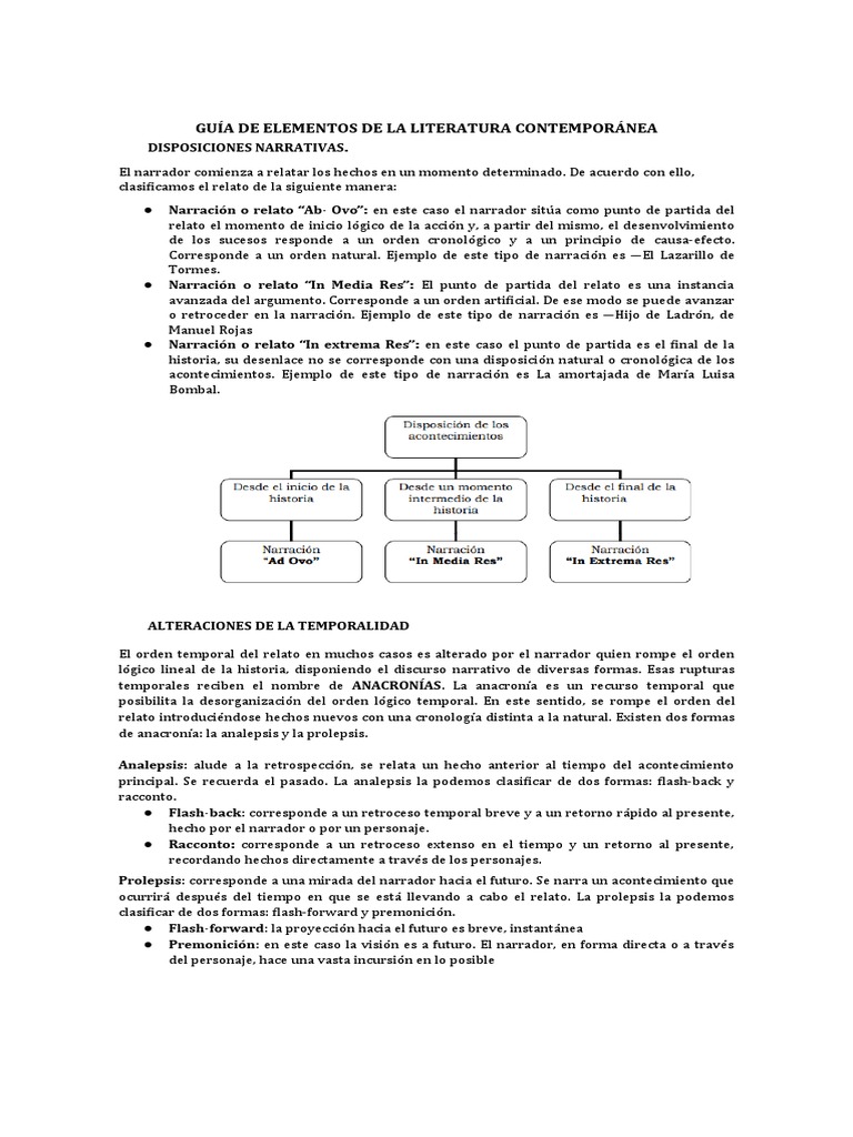 Guía de Técnicas Narrativas Temporales | PDF | Narración | Conceptos ...