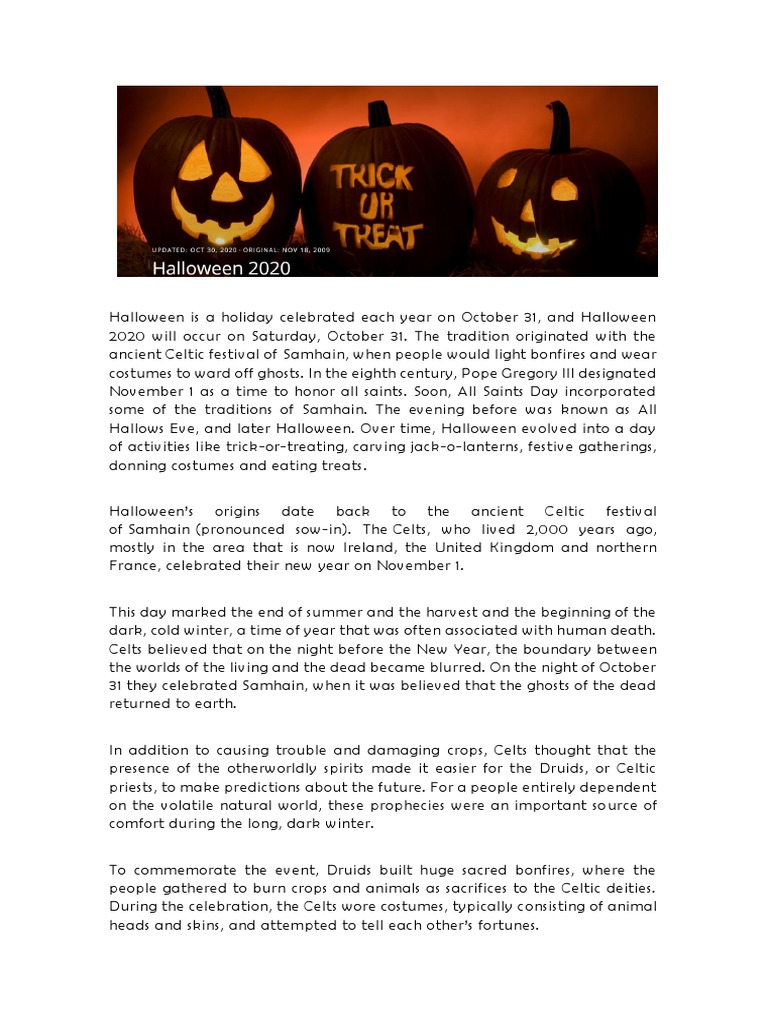 History and Traditions of Halloween | PDF | Trick Or Treating | Halloween