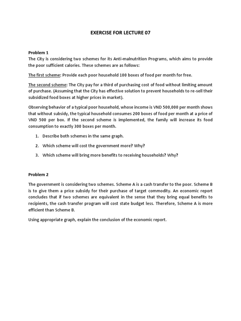 Problem Set. Lecture 07 | PDF