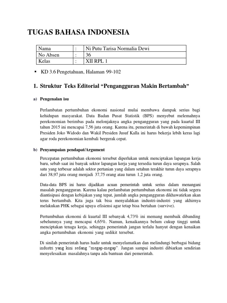 Tugas B.Indo | PDF