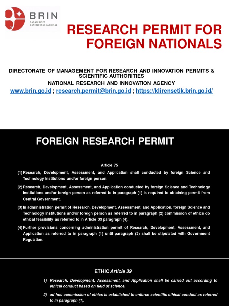 Foreign Research Permit Guidelines | PDF | Security Clearance | Government
