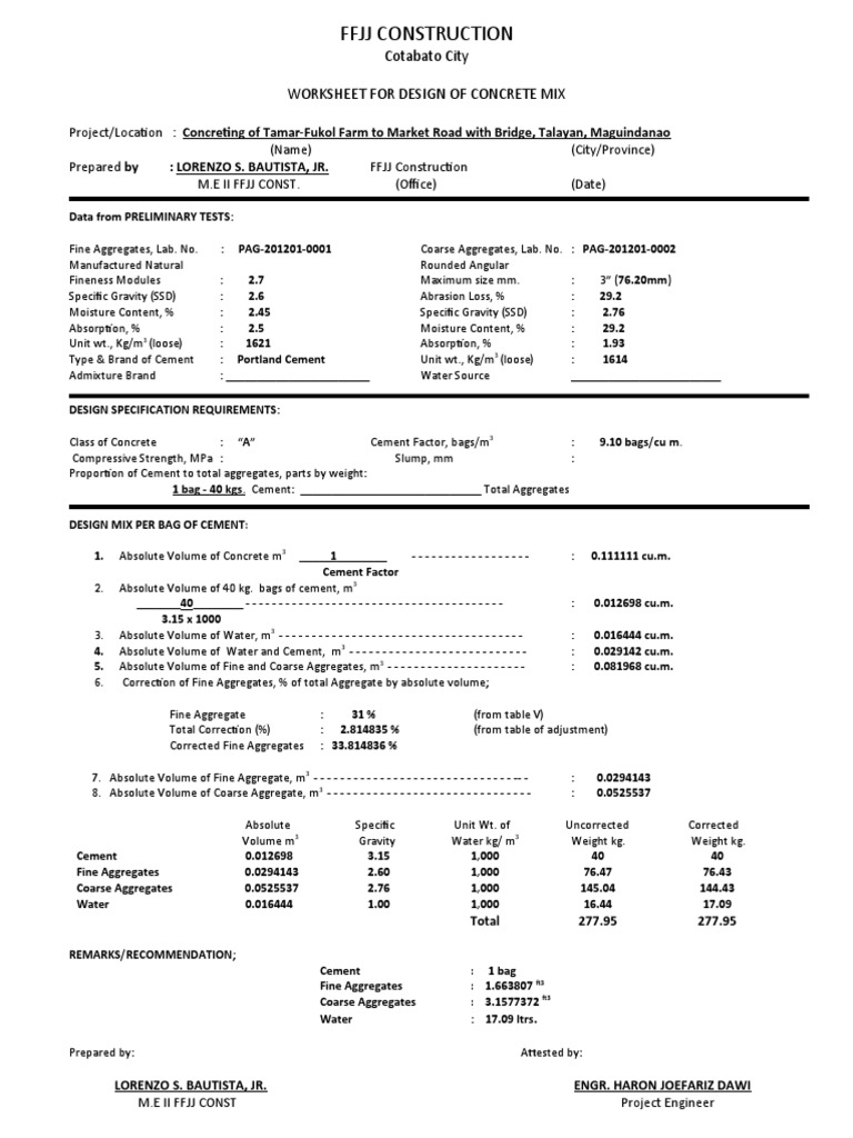 Design Mix | PDF | Concrete | Construction Aggregate