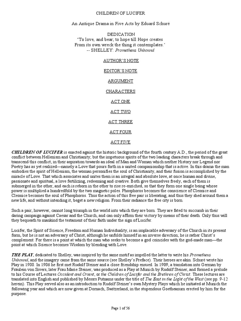 Edouard Schuré - Children-of-Lucifer | PDF | Rudolf Steiner | Theosophy