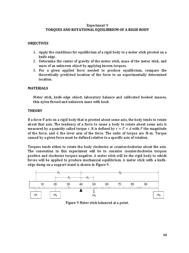 Torques and Equilibrium in Rigid Bodies | PDF | Rotation Around A Fixed Axis | Force