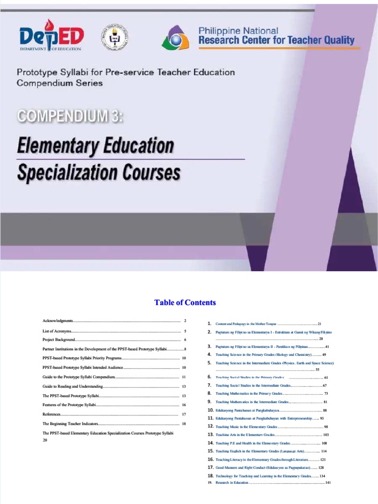 PDF Elementary Education Compendium DL | PDF | Curriculum | Communication