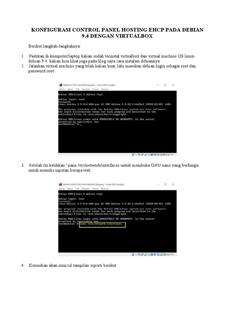 Konfigurasi Control Panel Hosting Ehcp Pada Debian 9 | PDF