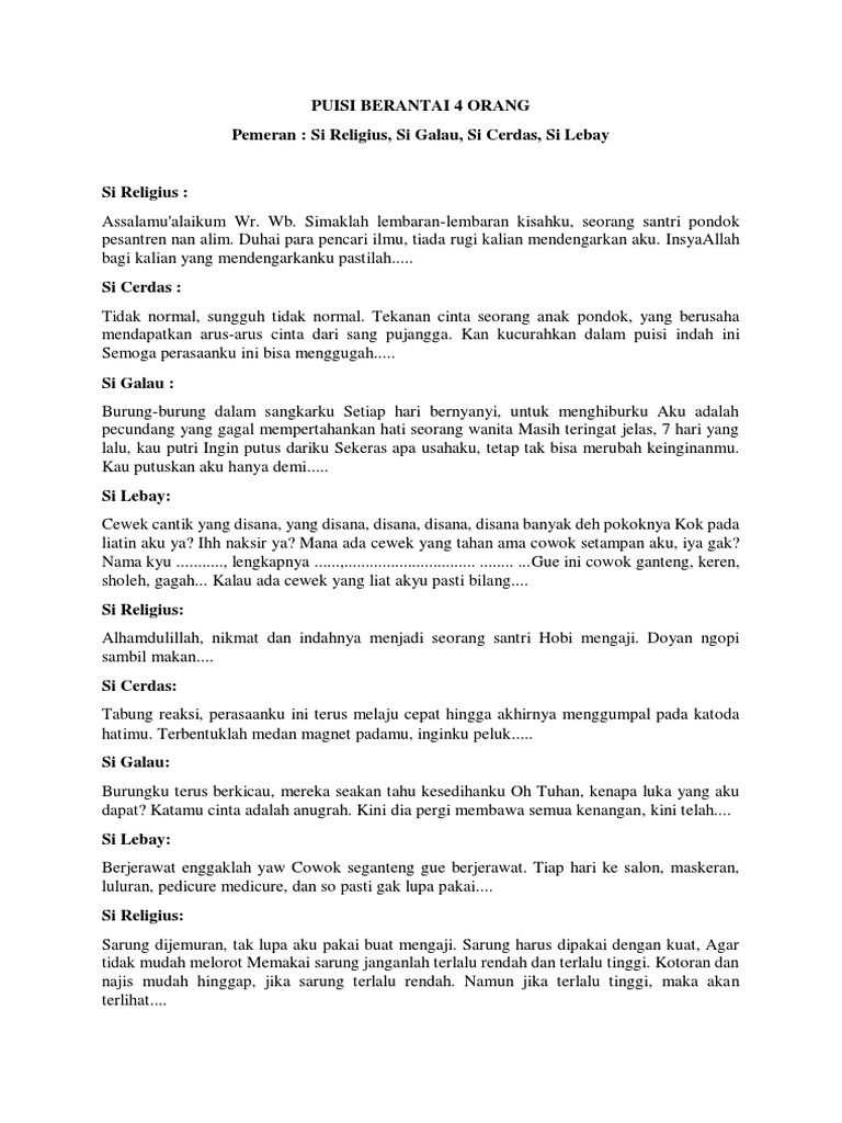 Puisi Berantai Santri | PDF | Pengembangan Diri | Puisi