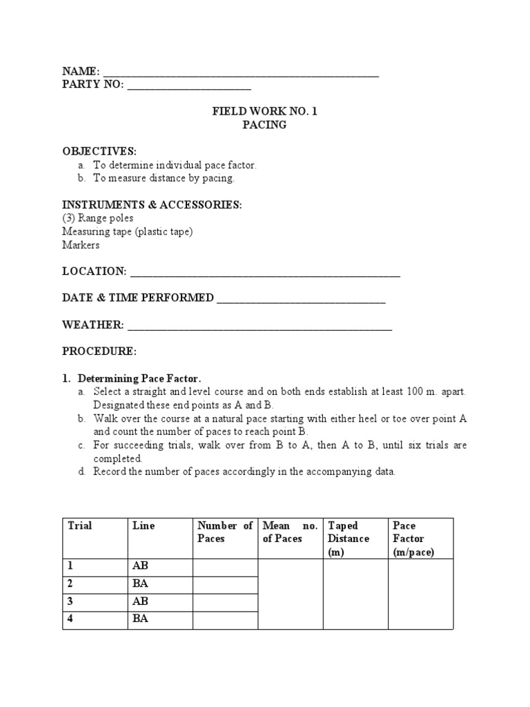 Surveying Fieldwork 1 | PDF | Metrology | Science