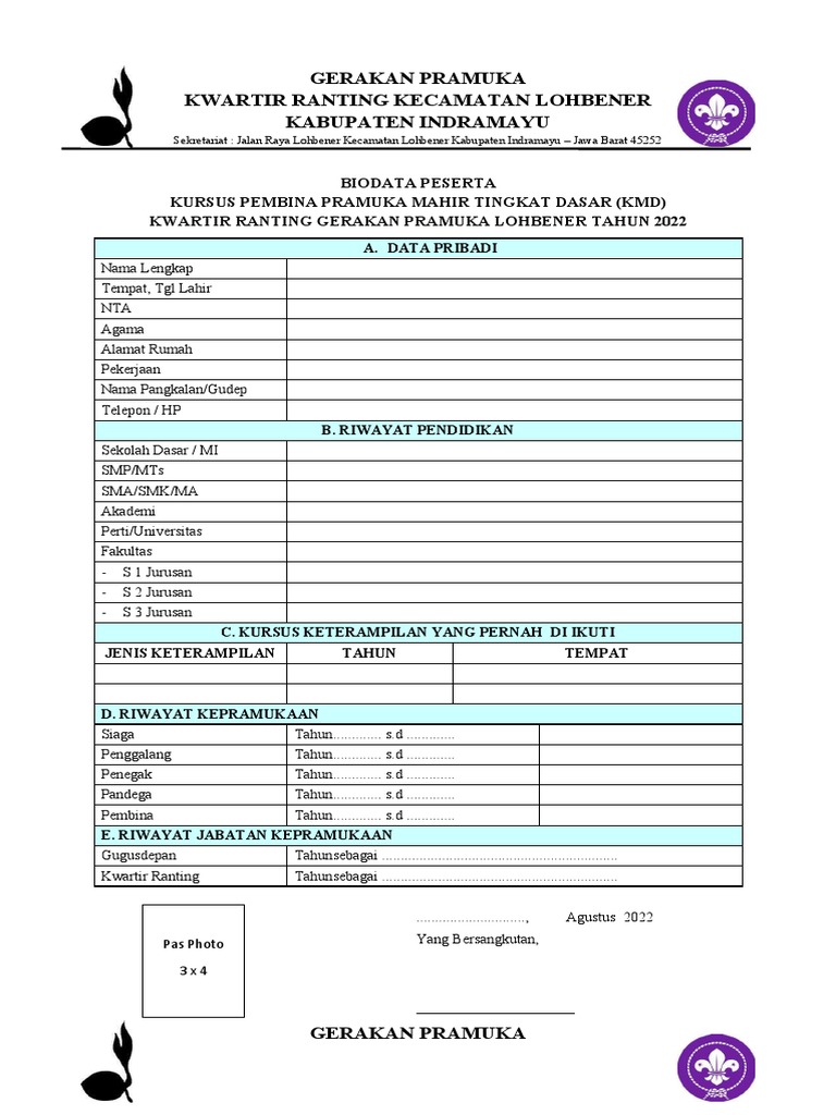 Formulir KMD Lohbener 2022 | PDF | Karier & Perkembangan | Griya & Taman