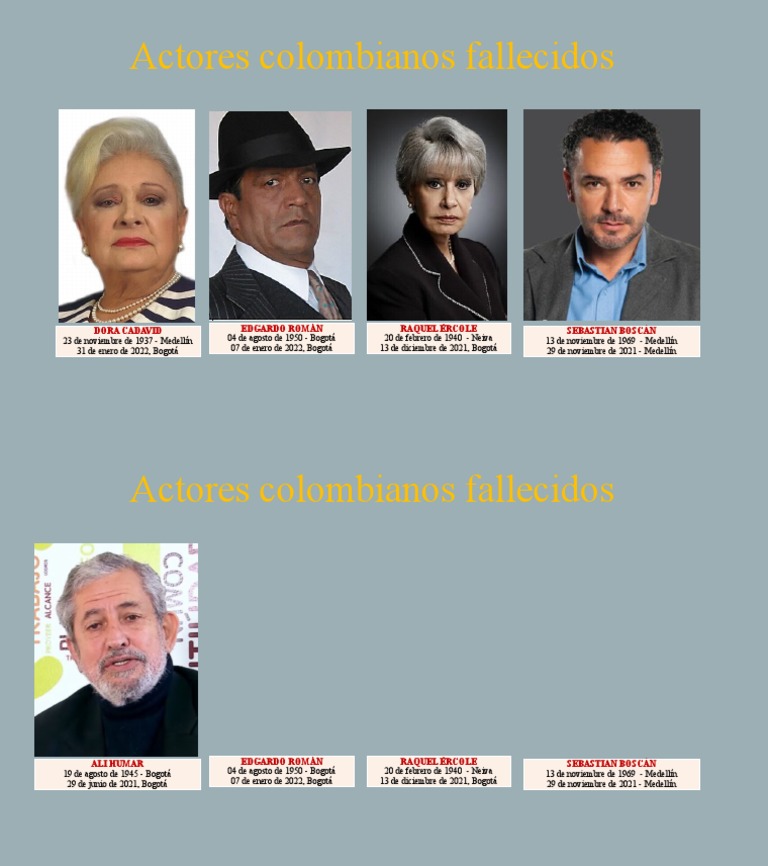 Actores Colombianos Fallecidos | PDF