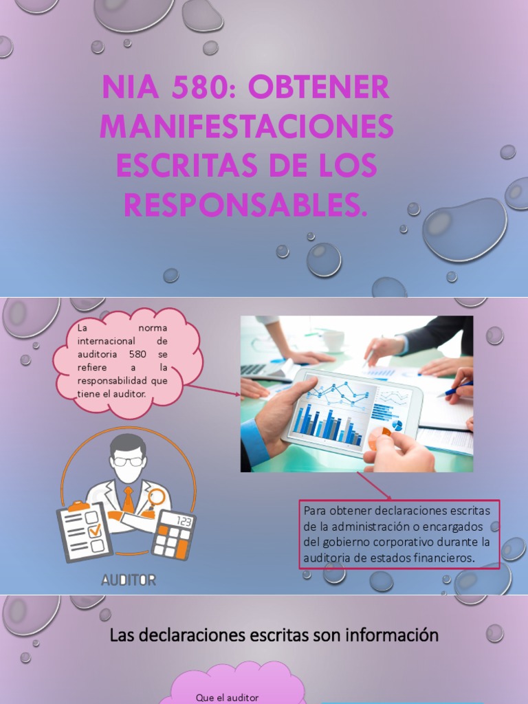Nia 580 | PDF | Auditoría | Contralor