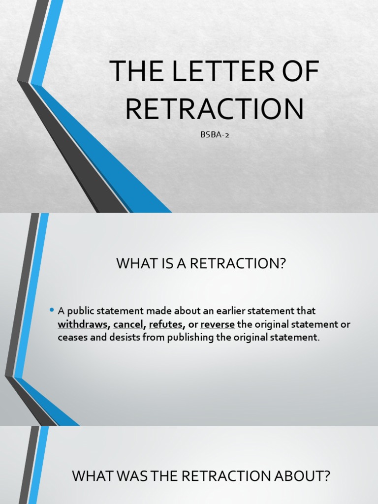 The Letter of Retraction | PDF