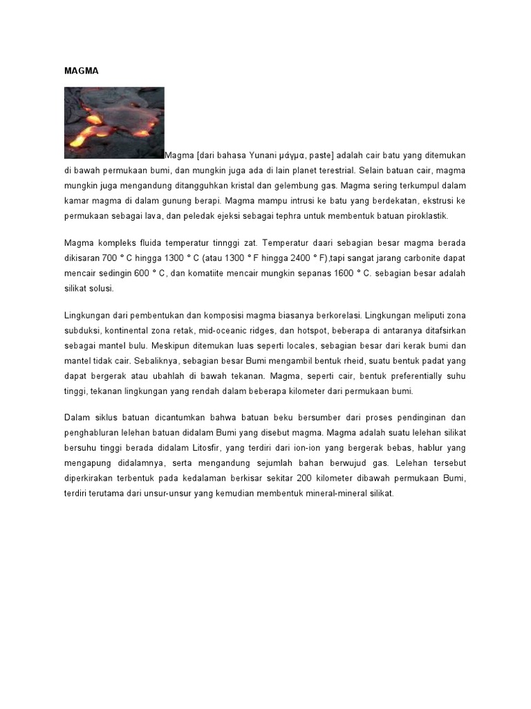 Proses Pembentukan Magma dan Jenisnya | PDF | Ilmu Sosial | Sains ...