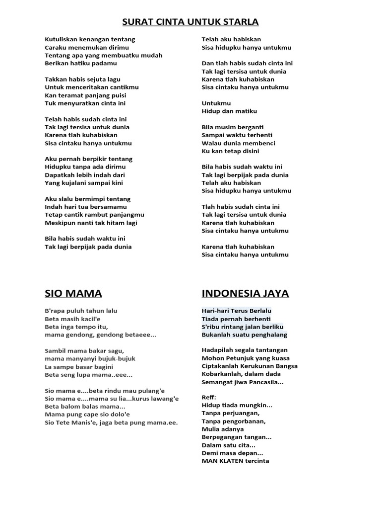 Surat Cinta Abadi untuk Starla | PDF