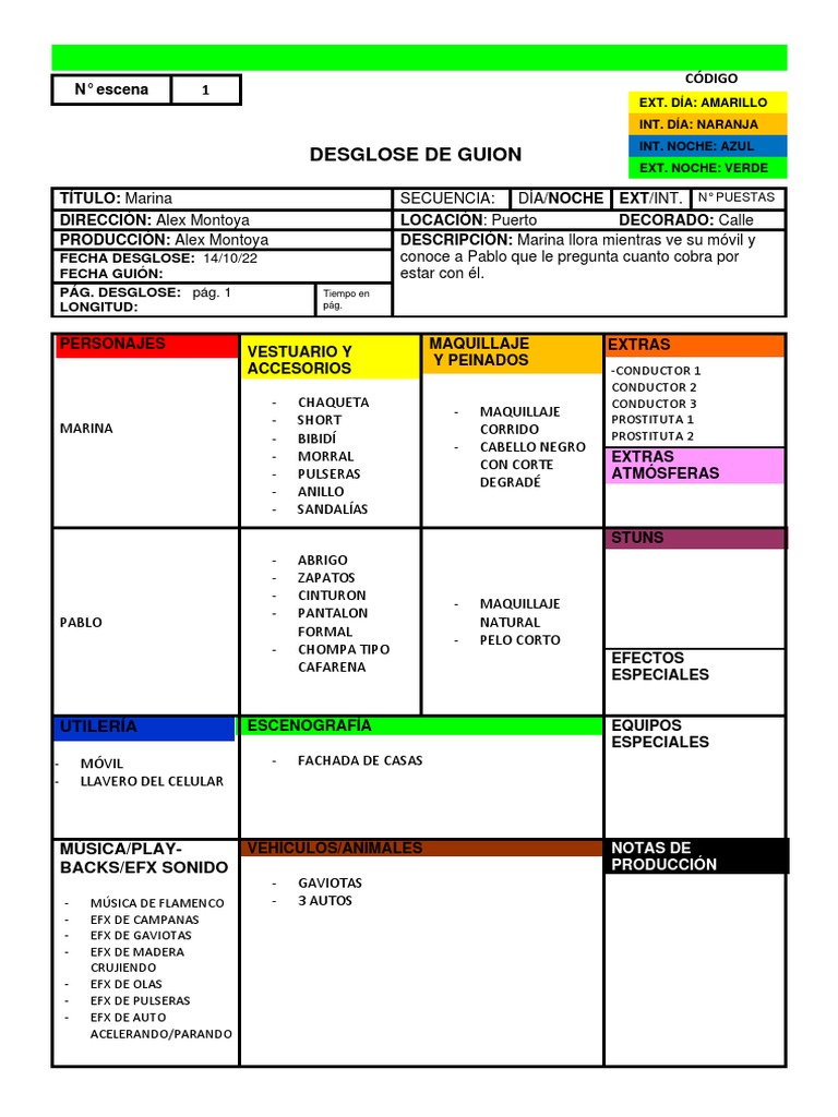 Desglose de Guion | PDF