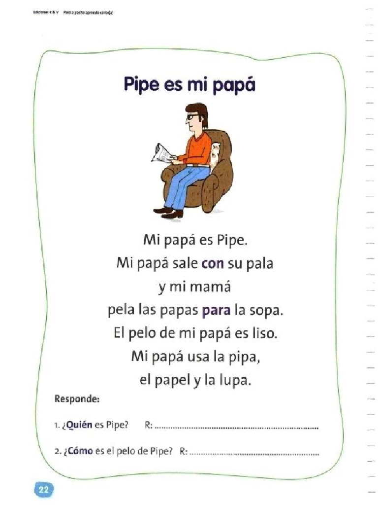 Lecto Escritura Letra P Con Actividad | PDF