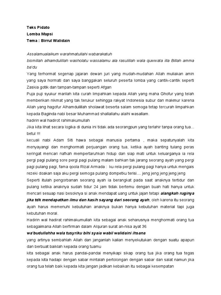 Teks Pidato Mapsi | PDF