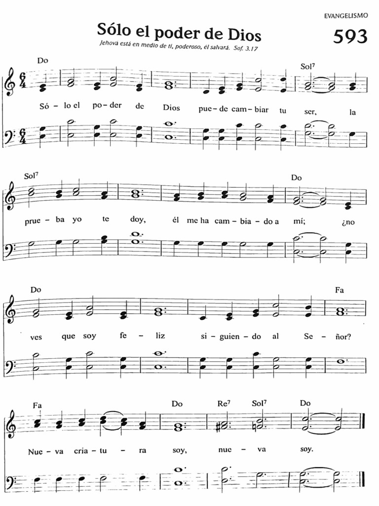 Solo El Poder de Dios Himno 593. | PDF