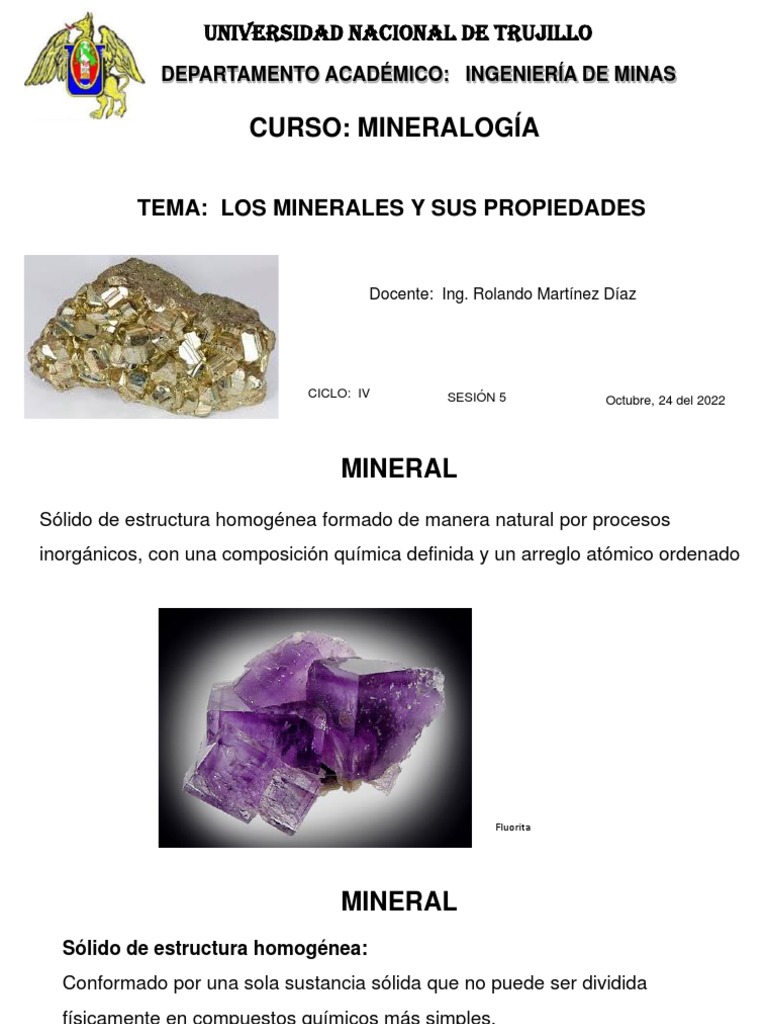 Sesión 5 - Mineralogía | PDF | Minerales | Roca (geología)