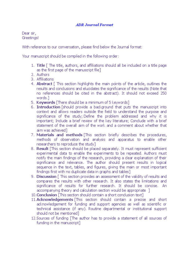 ADR Journal Format | PDF | Science