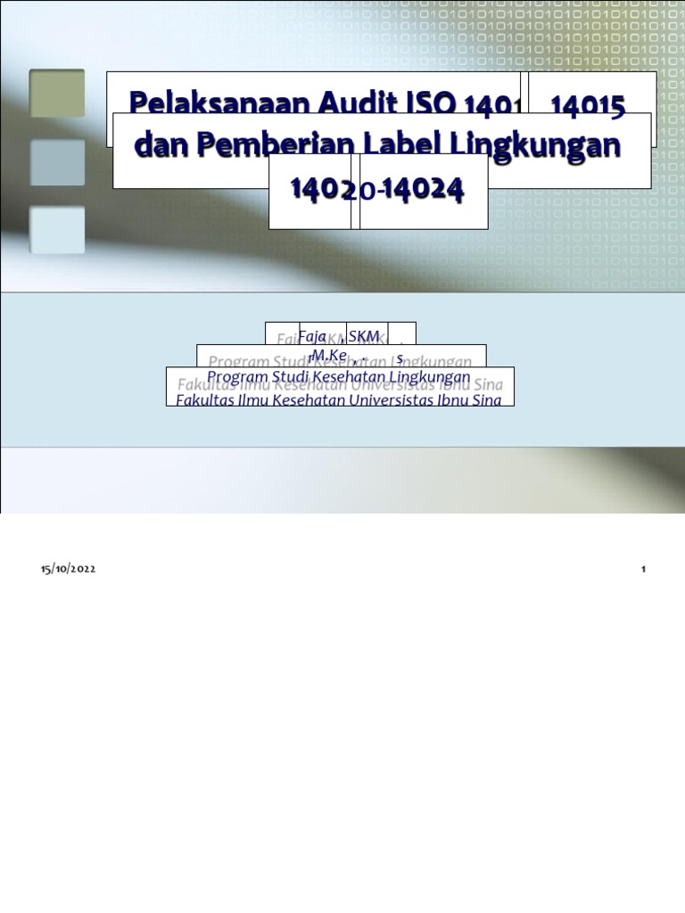 Pelaksanaan Audit ISO 14010-14015 Dan Pemberian Label Lingkungan 14020-14024 | PDF