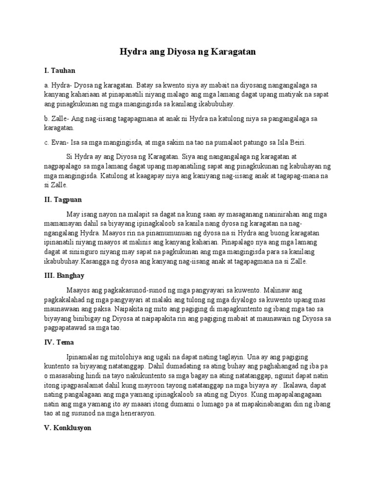 Hydra Ang Diyosa NG Karagatan | PDF