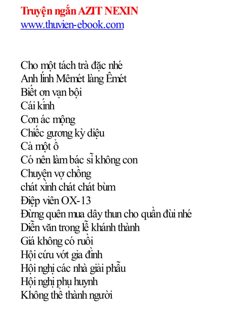 Truyen Ngan Azit Nexin | PDF