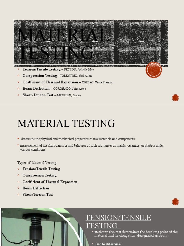Material Testing | PDF | Deformation (Engineering) | Thermal Expansion