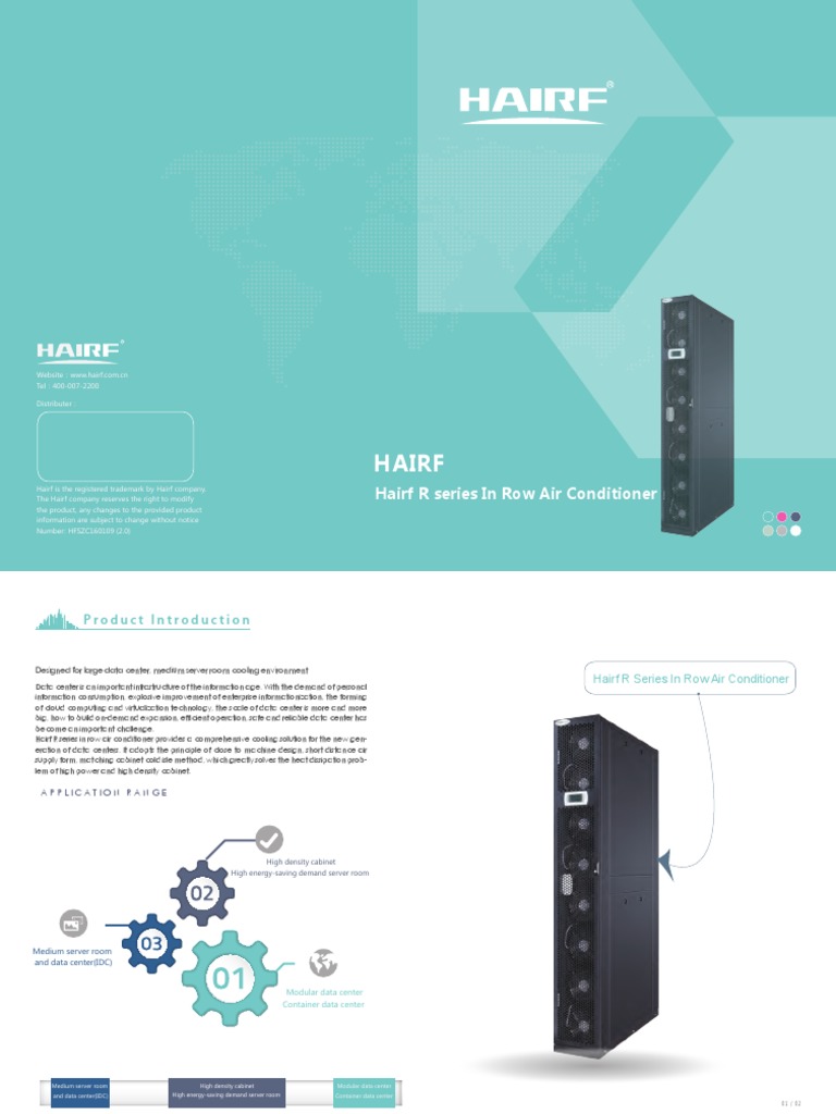 HAIRF R Series-In Row Air Conditioning | PDF | Data Center | Pipe ...