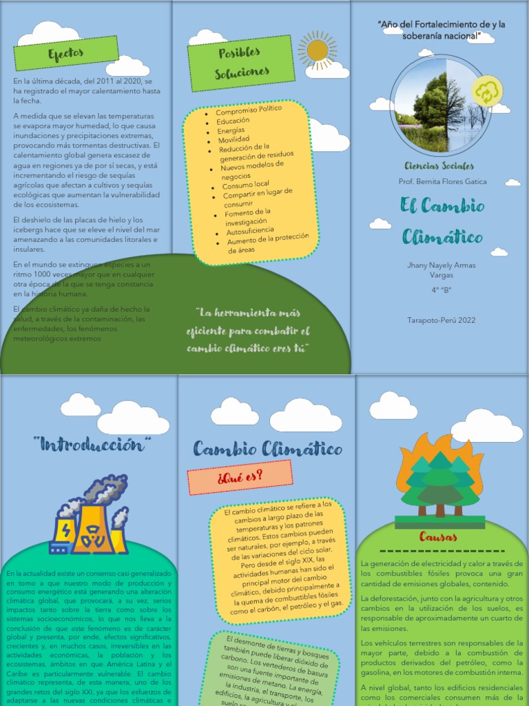 Triptico Jahny Cambio Climatico | PDF | Cambio climático | Sequía