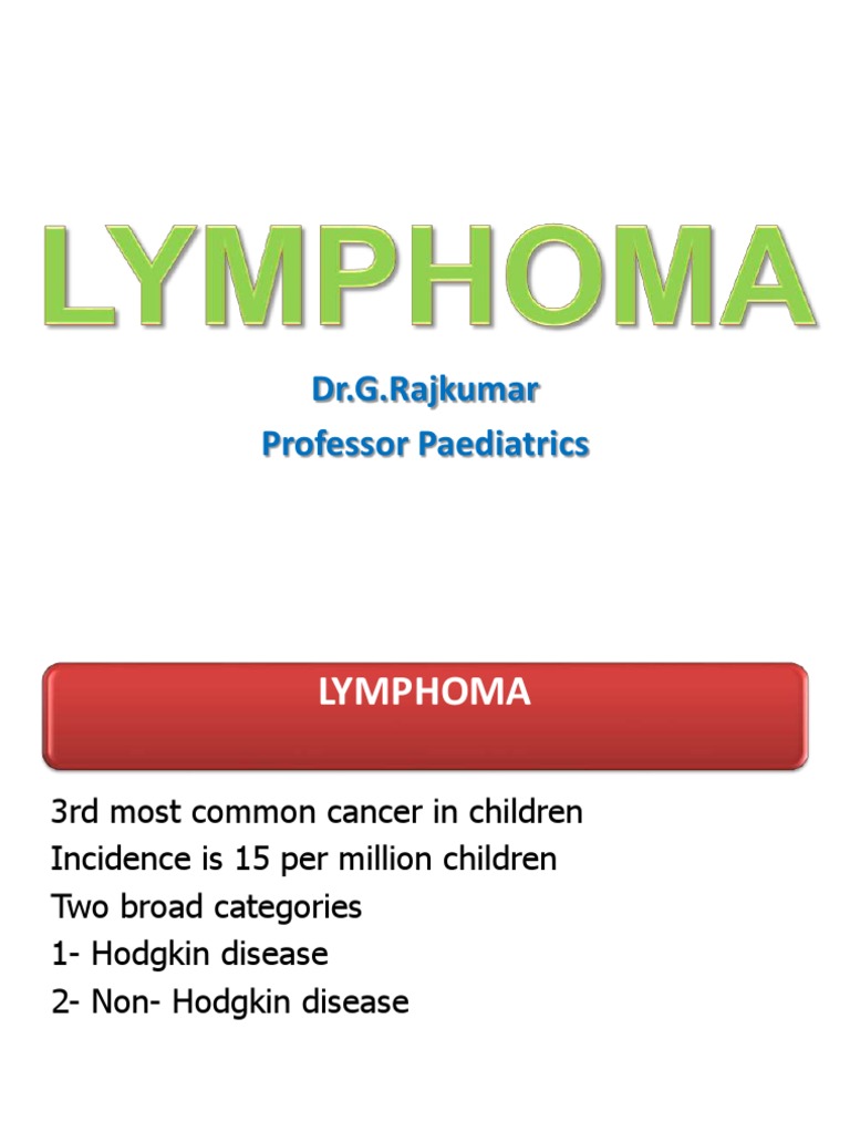Lymphoma in Children | PDF | Lymphoma | Lymphatic System