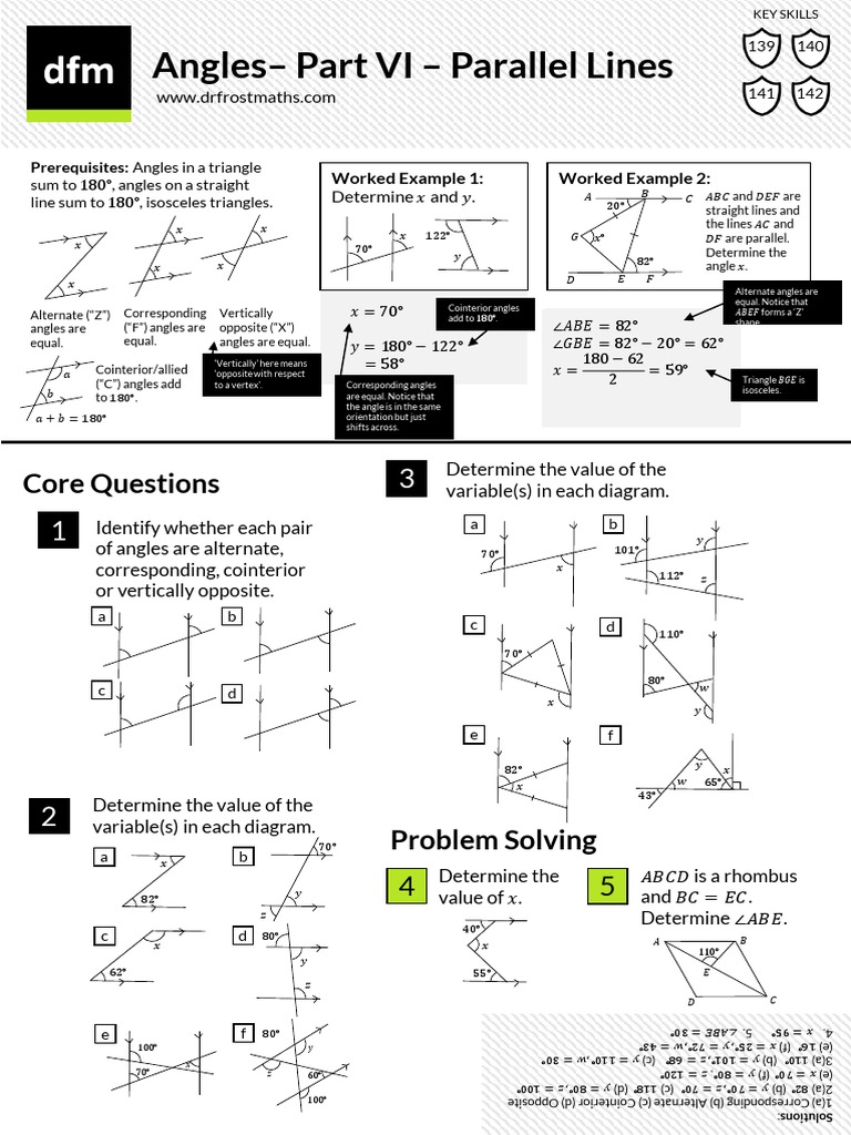 DFM AllInOne Angles6 ParallelLines | PDF | Triangle | Angle
