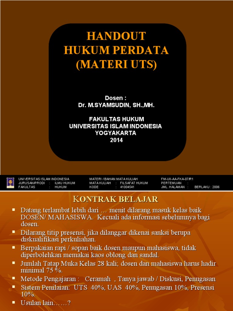 Materi Hukum Perdata - UTS | PDF
